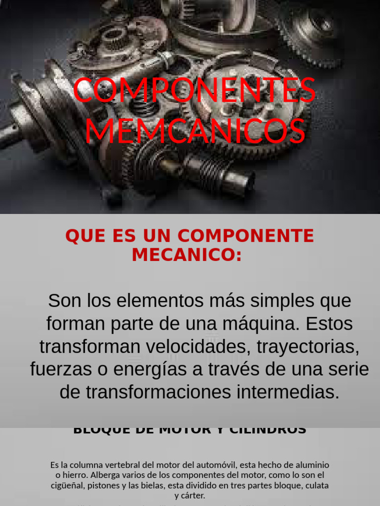 Componentes Mecanicos | PDF | Pistón | Propulsión