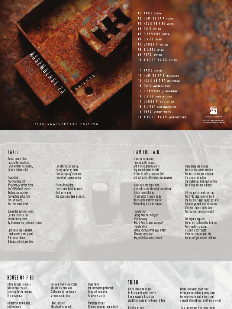 Assemblage 23 - Failure - 20th Anniversary Edition - A23 - Failure - DigiBook - 01 - US | PDF