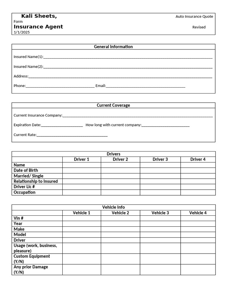 Auto Quote | PDF