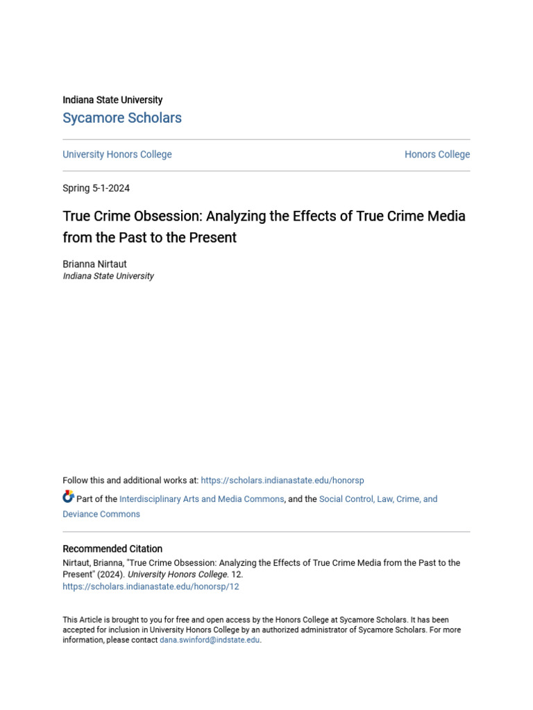 True Crime Obsession_ Analyzing the Effects of True Crime Media f | PDF ...