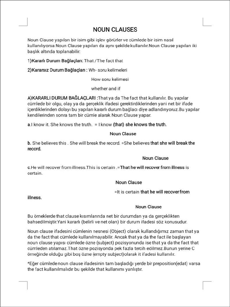 Noun Clauses | PDF