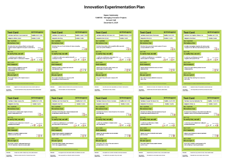 Innovation Experimentation Plan - Template | PDF | Usability ...