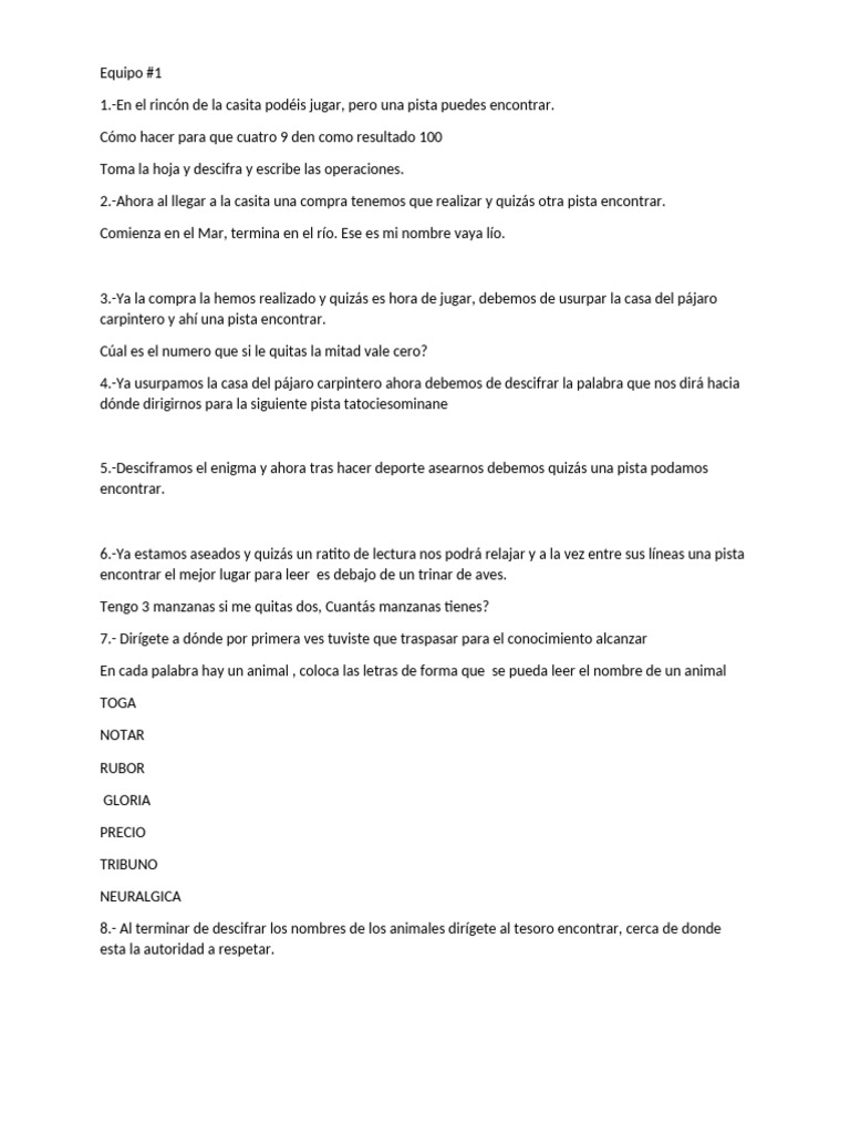 Busqueda Del Tesoro 2 | PDF