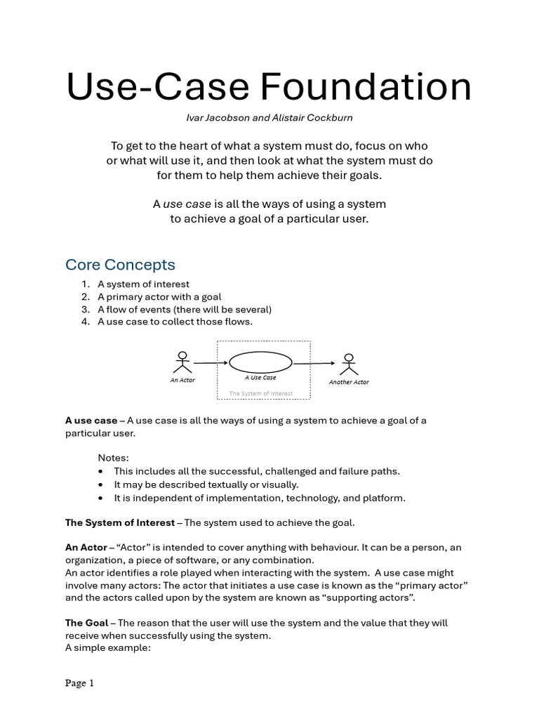 Use Case Foundation Pdf Use Case Computing