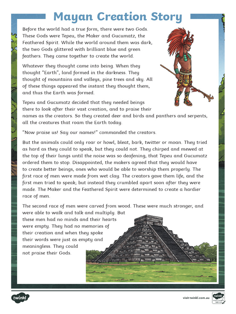 Mayan Creation Myth Short Story | PDF | Religious Belief And Doctrine ...
