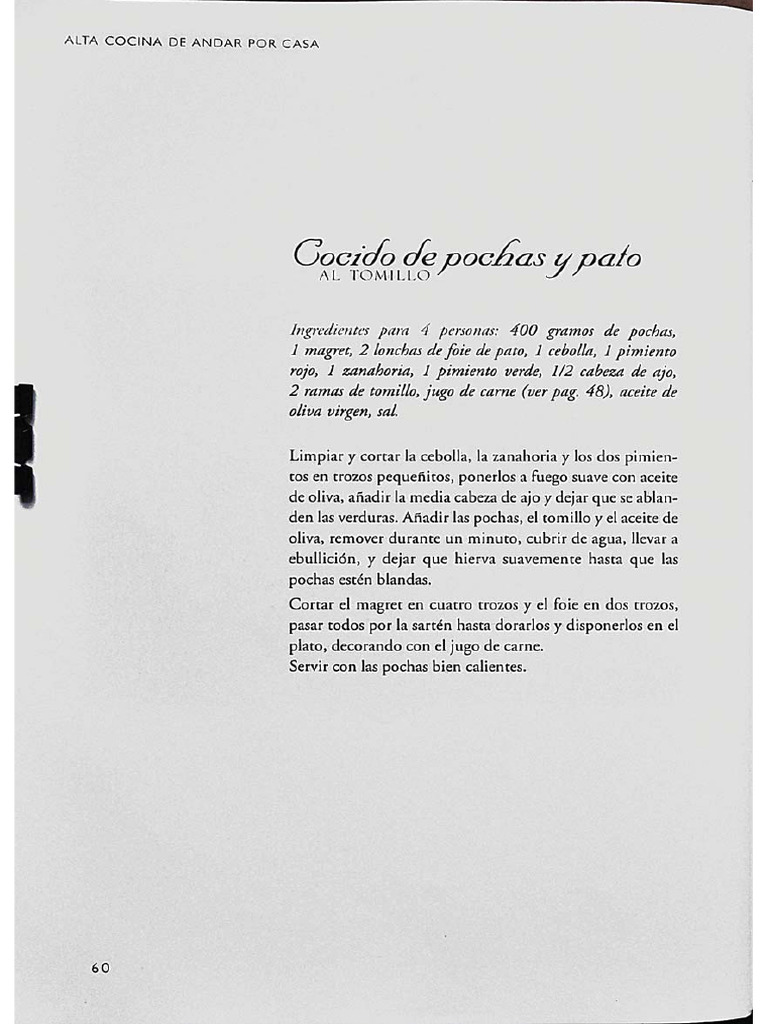 Garbanzos o Pochas Con Pato Al Tomillo | PDF