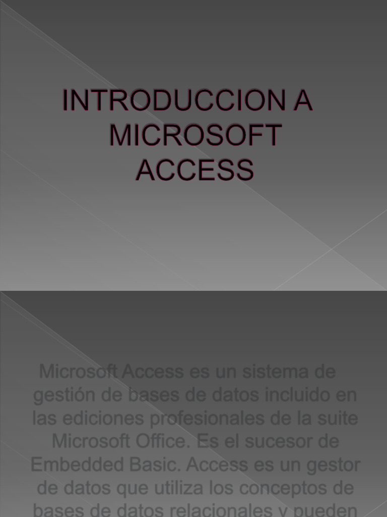 INTRODUCCIÓN A ACCESS | PDF