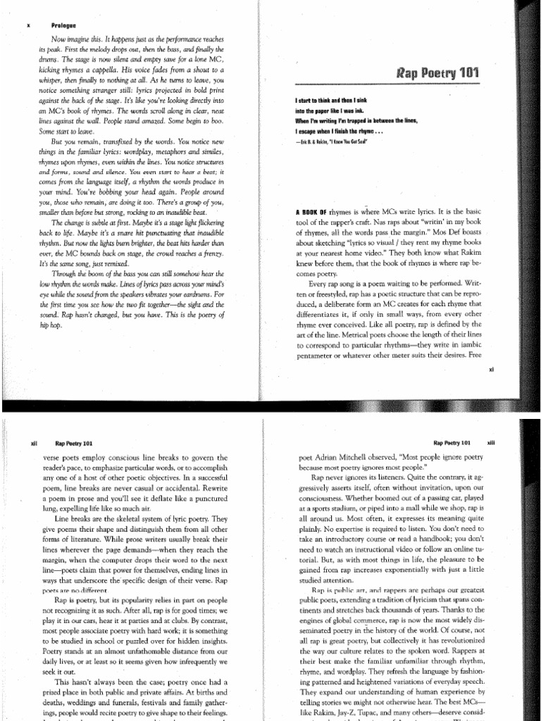Rap Poetry 101 - Bradley | PDF