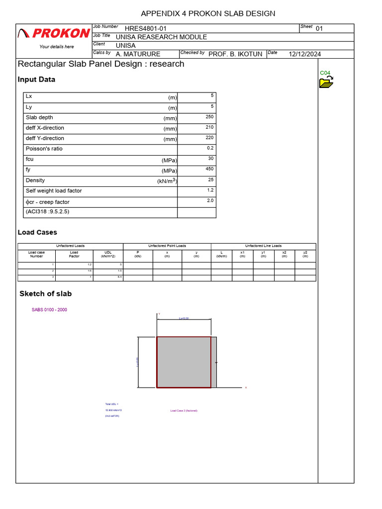 Appendix 4 - Prokon Slab Design | PDF