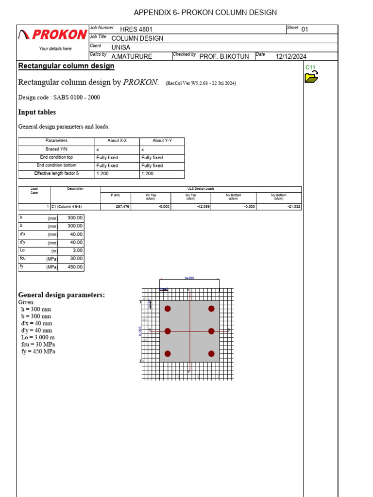 Appendix 6 - Prokon Column | PDF