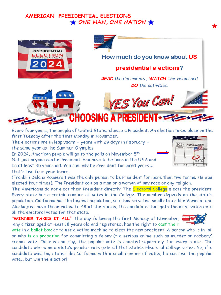 Understanding US Presidential Elections | PDF | Presidents Of The ...