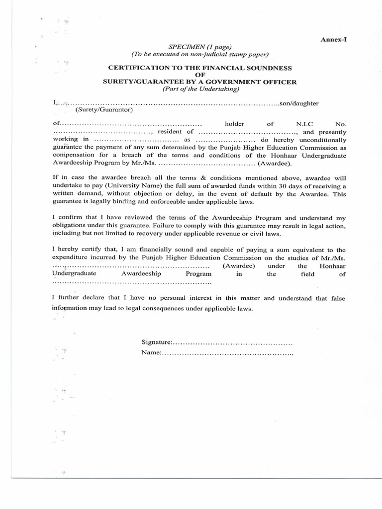 Surety Bond Honhaar Sample | PDF | Guarantee | Surety