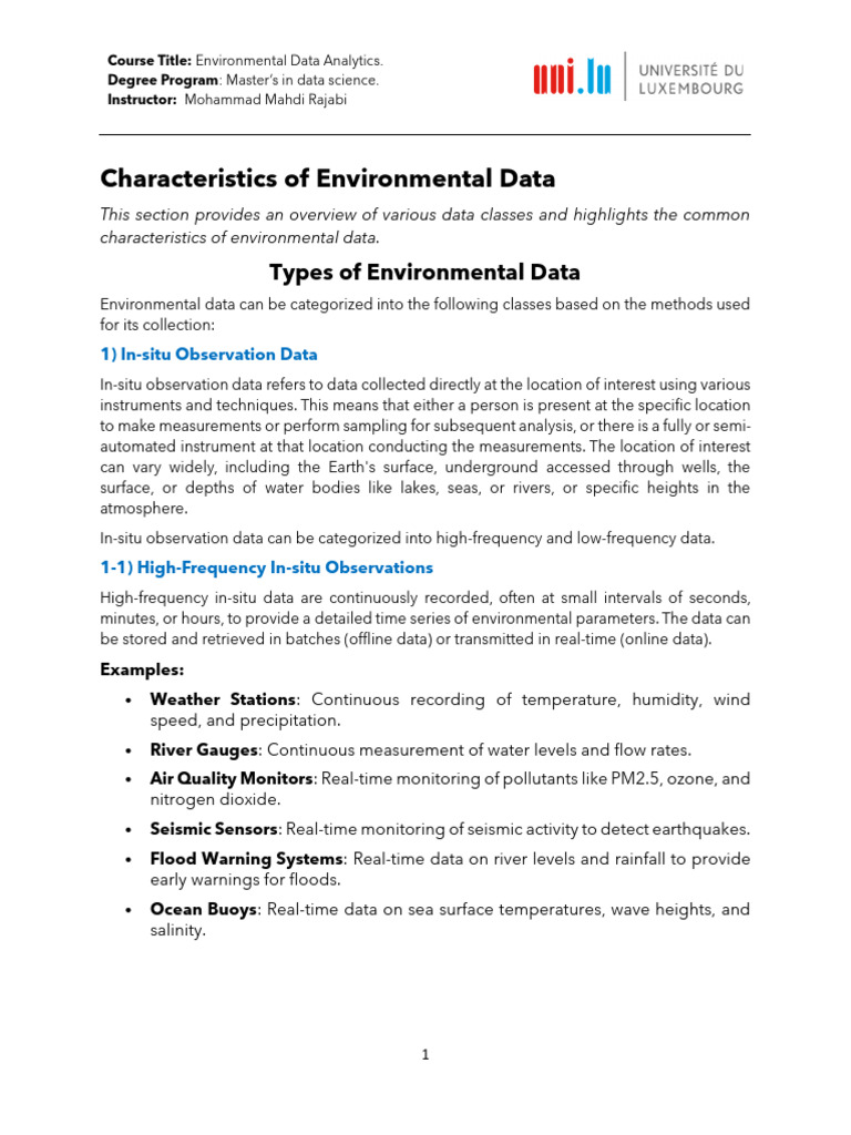 Environmental Data Analytics Overview | PDF | Remote Sensing | Unmanned ...