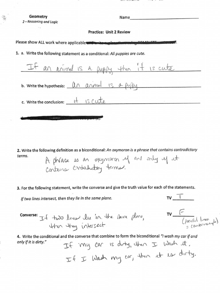 Unit 2 Review ANSWER KEY 6 | PDF