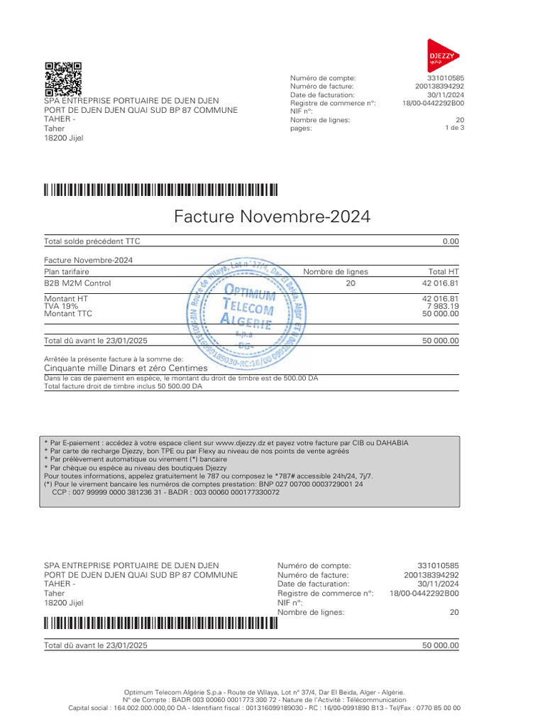 invoice_20241130 | PDF | Taxe sur la valeur ajoutée | Facture