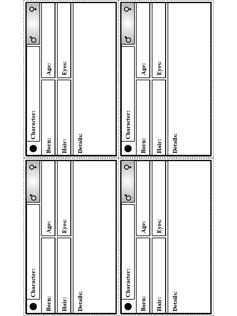 Chuck Lang Character Notecards | PDF