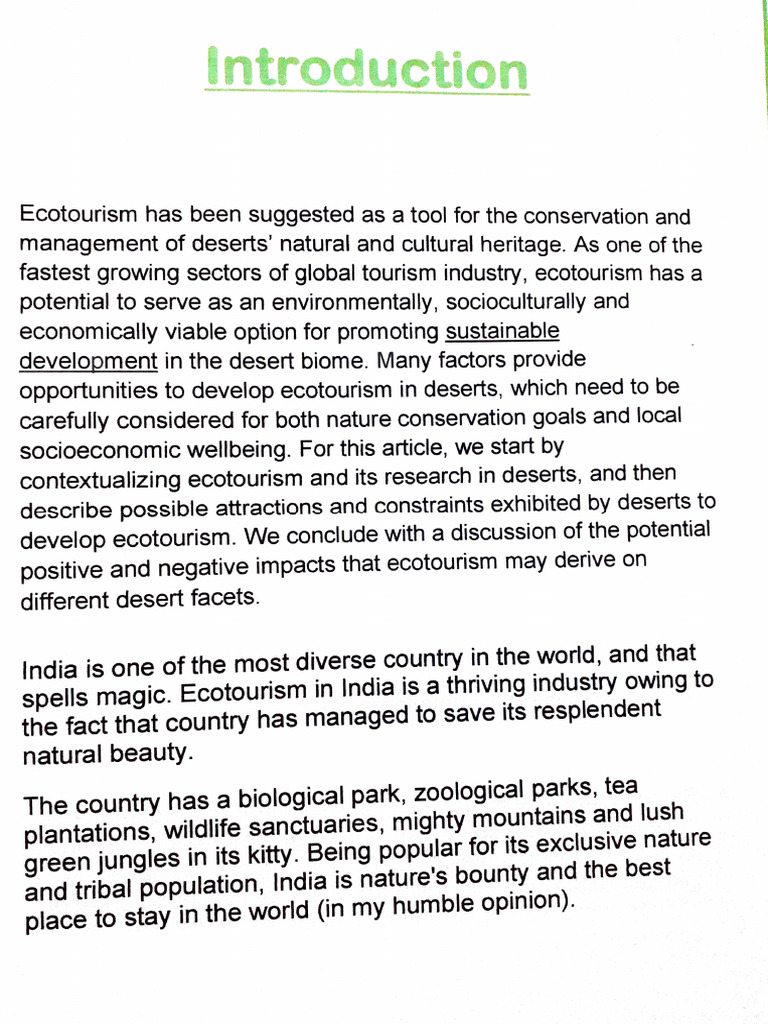 EVS Project On Eco Tourism in Uttarakhand | PDF | Quantitative Research ...