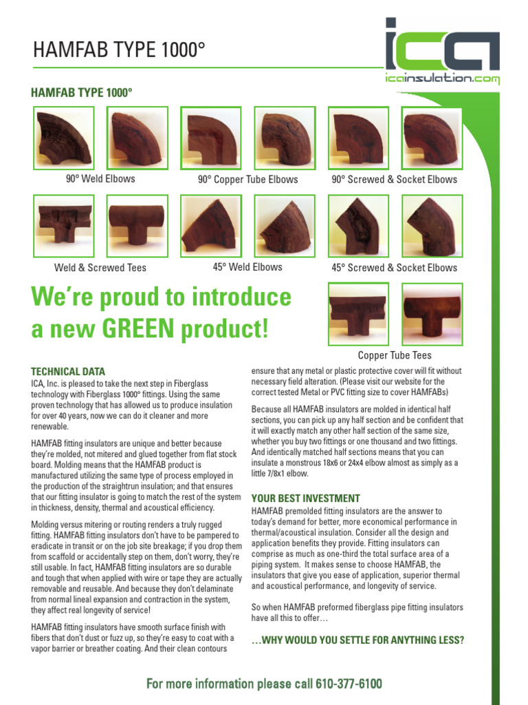 HAMFAB 1000° Fiberglass Insulators | PDF | Thermal Insulation | Fiberglass