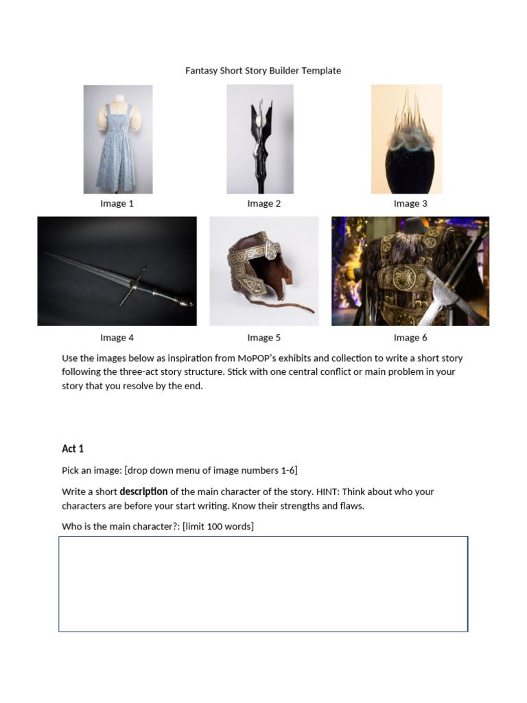 Website Short Story Builder Template Fantasy | PDF