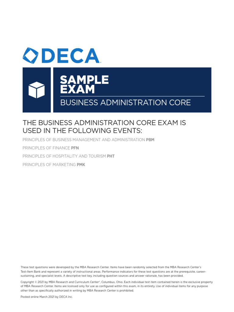 Deca Exams | PDF | Credit Card | Product (Business)