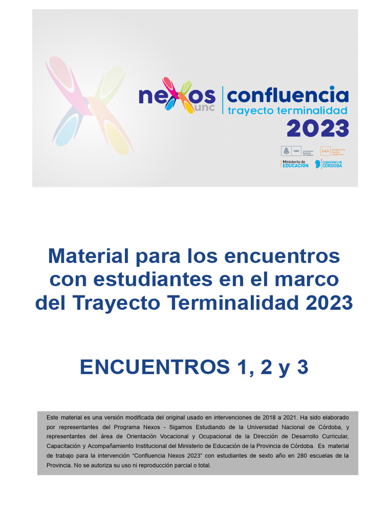 Encuentros para la Terminalidad 2023 | PDF | Toma de decisiones | Escuelas
