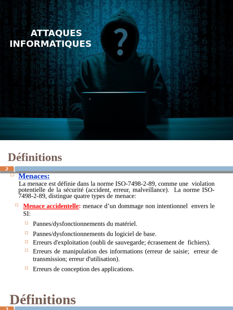 Chapitre 2 - LES ATTAQUES INFORMATIQUES | PDF | Attaque par déni de ...