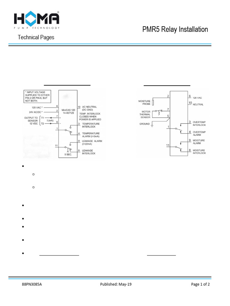 HOMA PMR5 Pump Monitor Relay Installation | PDF