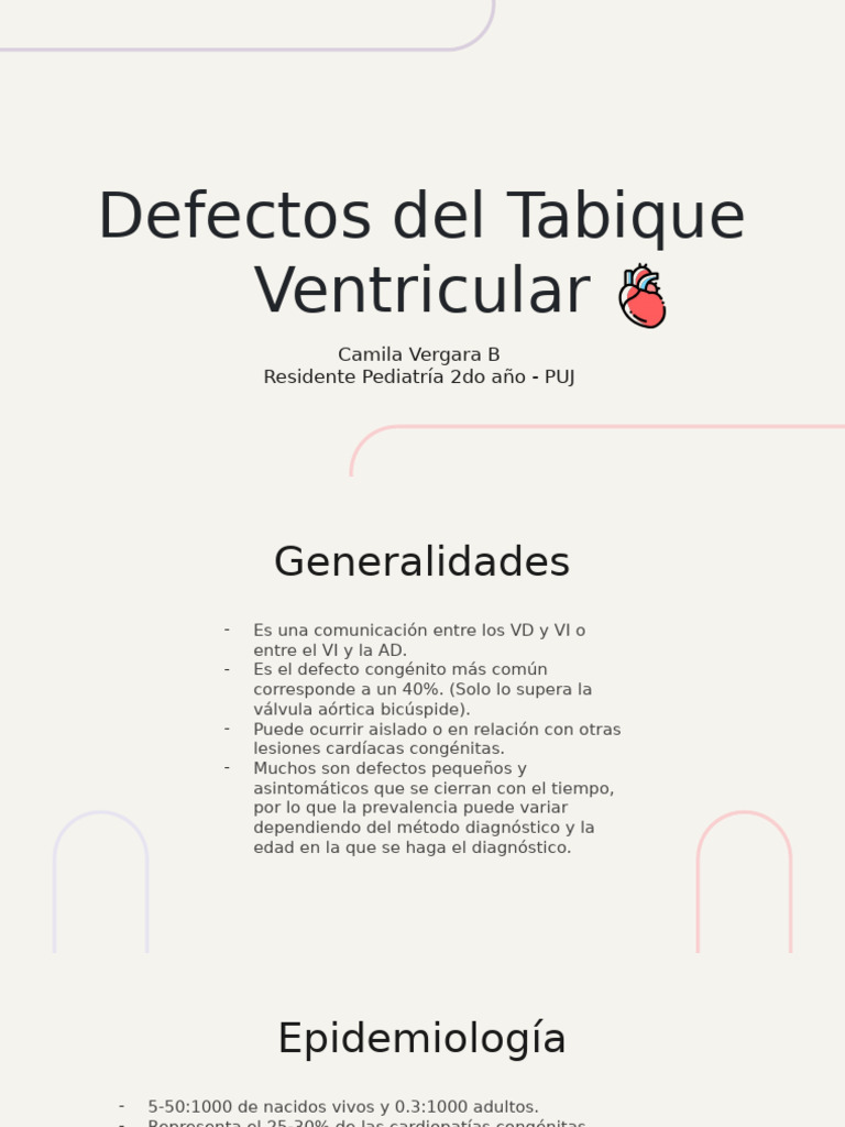 Defectos del Tabique Ventricular | PDF | Ventrículo (corazón) | Cardiología