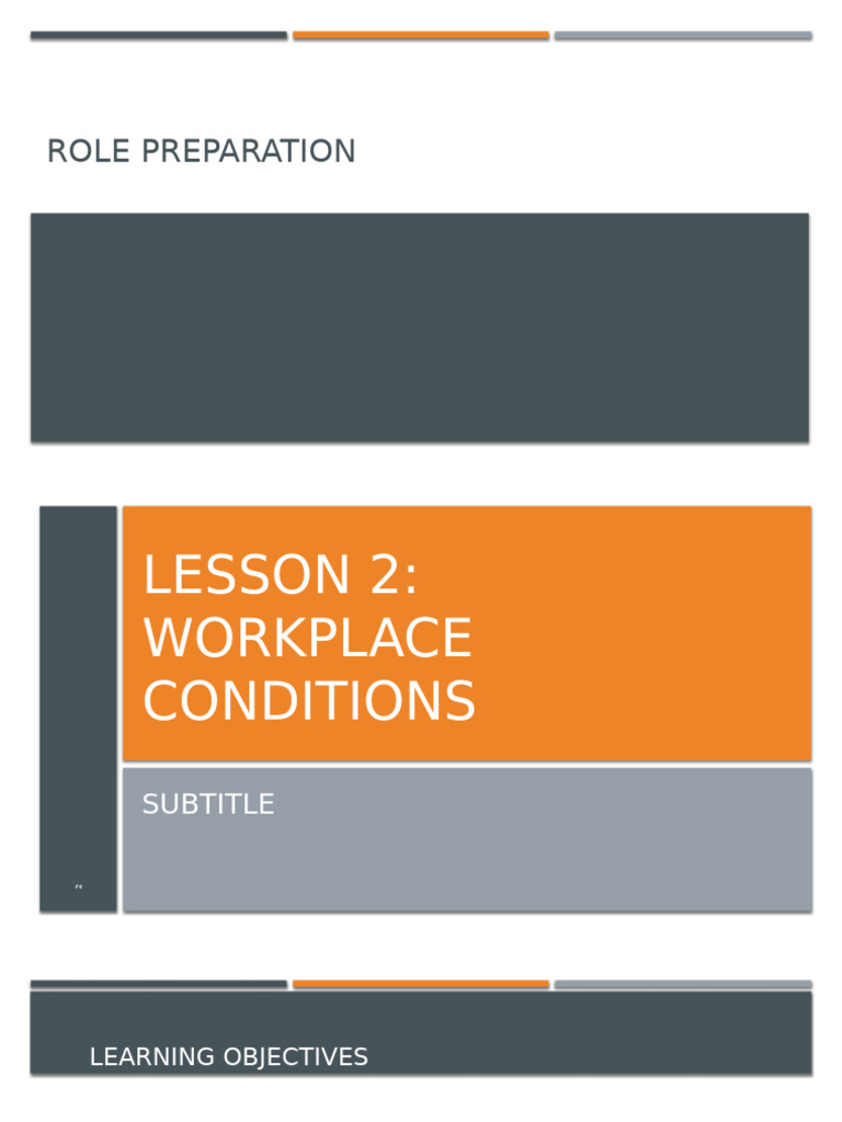 Module 4 Lesson 2 Workplace Conditions (Updated) | PDF | Occupational ...