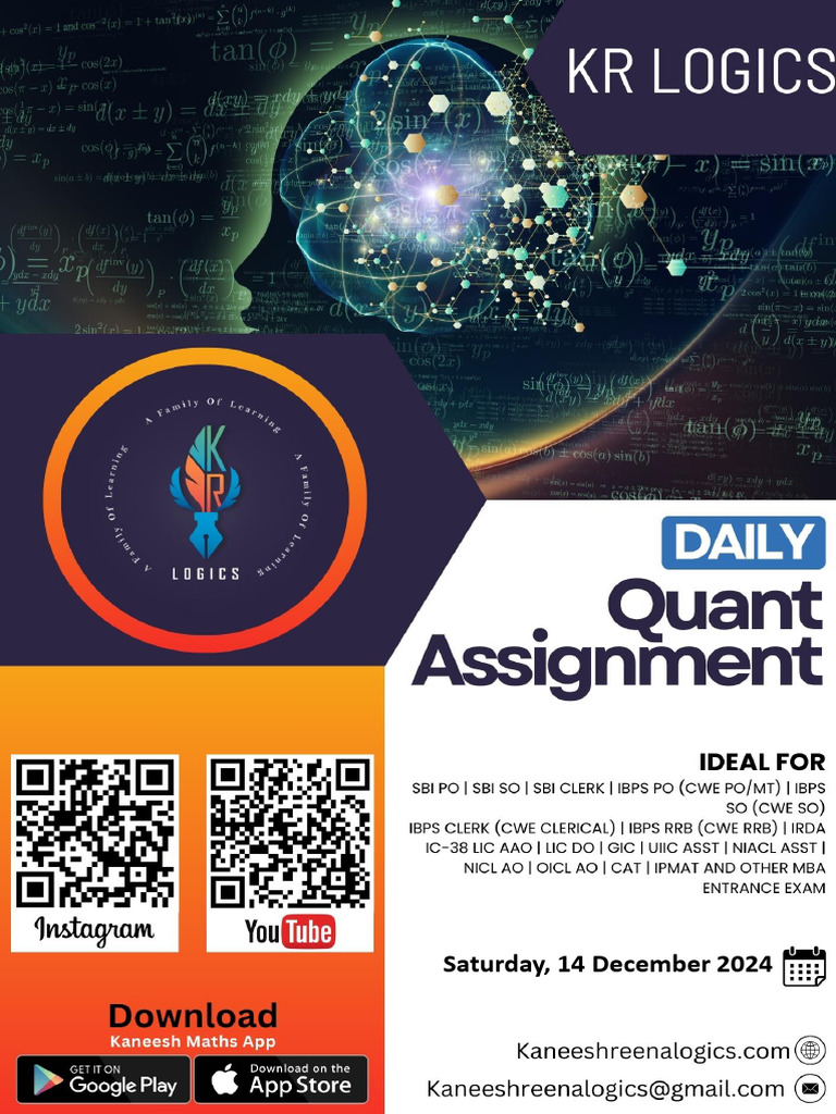 14 Dec 24_Kaneesh Maths Daily Bank Quant Assignment E | PDF