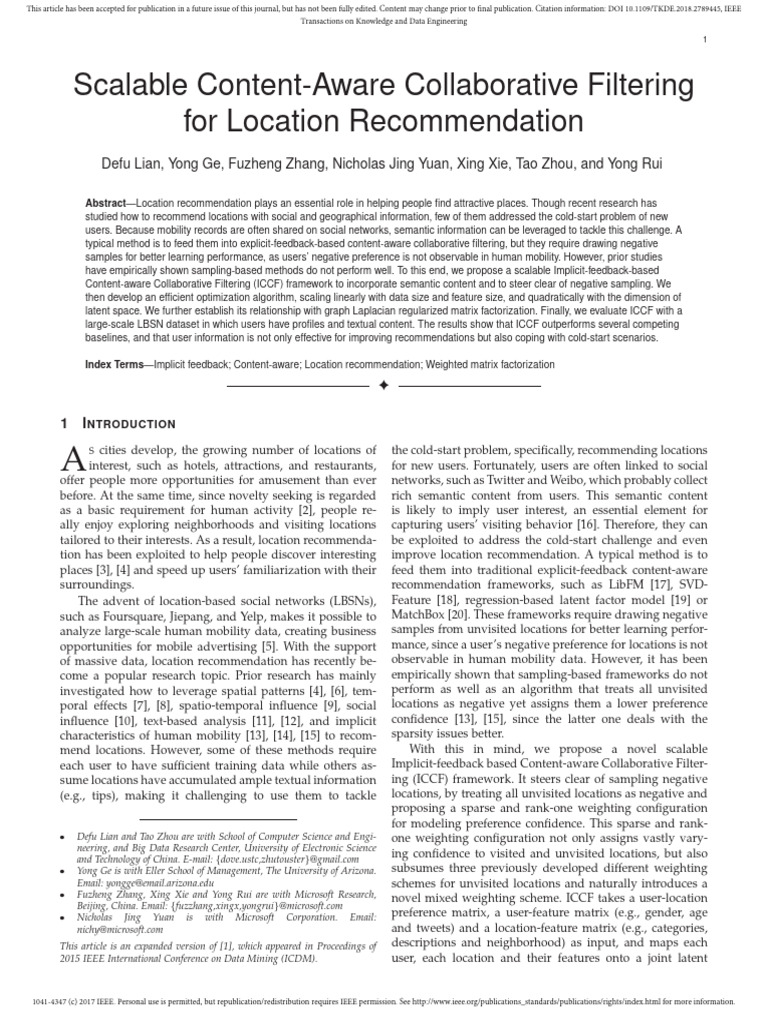 Scalable Content-Aware Collaborative Filtering For Location ...