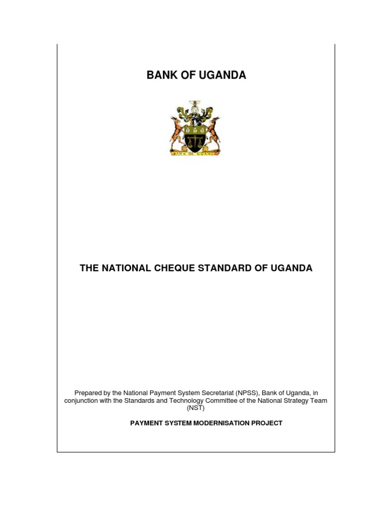 Uganda National Cheque Standards Guide | PDF | Cheque | Banking
