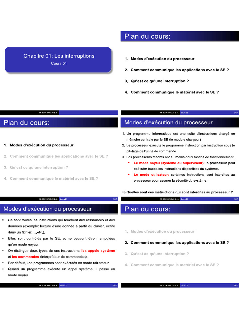 Cours 01 - Interruptions | PDF