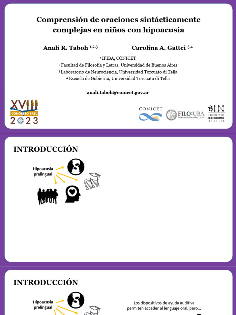 Presentacion SAEL 2023 Taboh, Gattei | PDF | Ciencia cognitiva ...