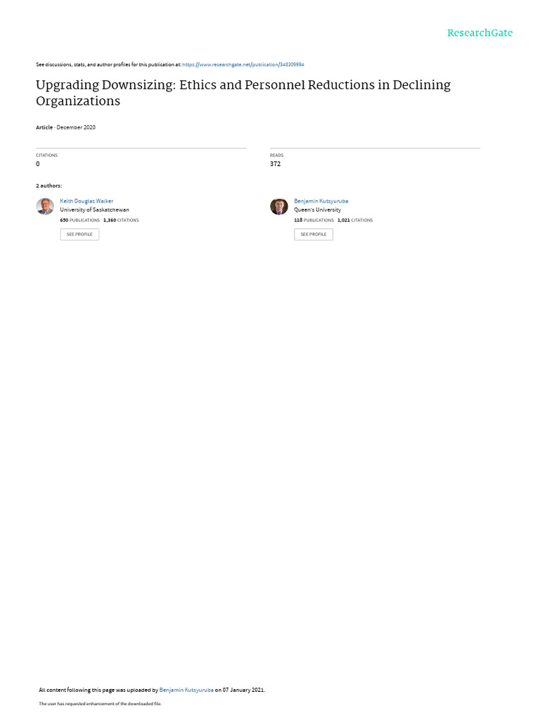 EUJEM2020 Upgradingdownsizing | PDF | Layoff | Decision Making