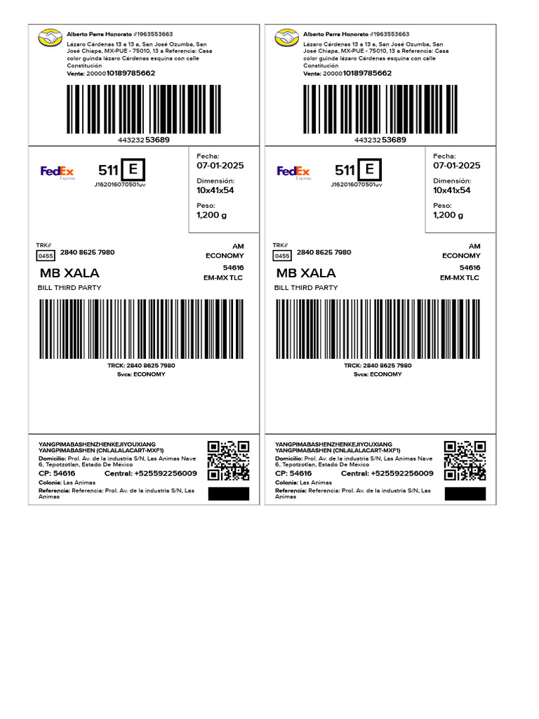 Shipment Labels 250107142115 | PDF