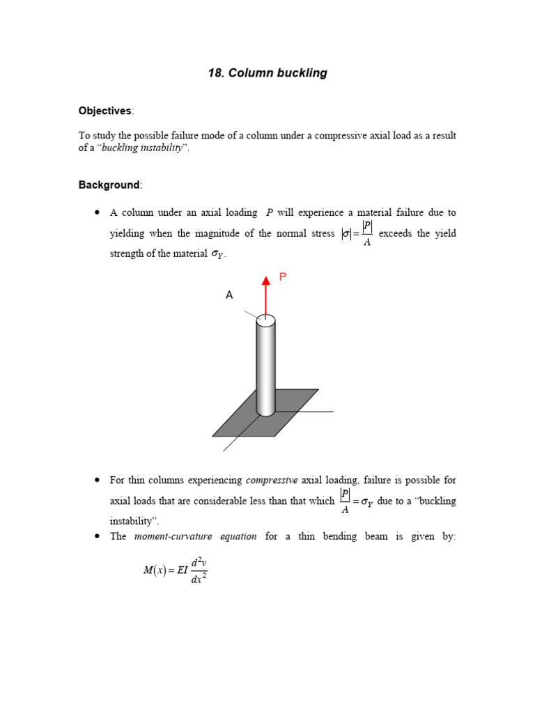 18. Column Buckling | PDF | Buckling | Strength Of Materials