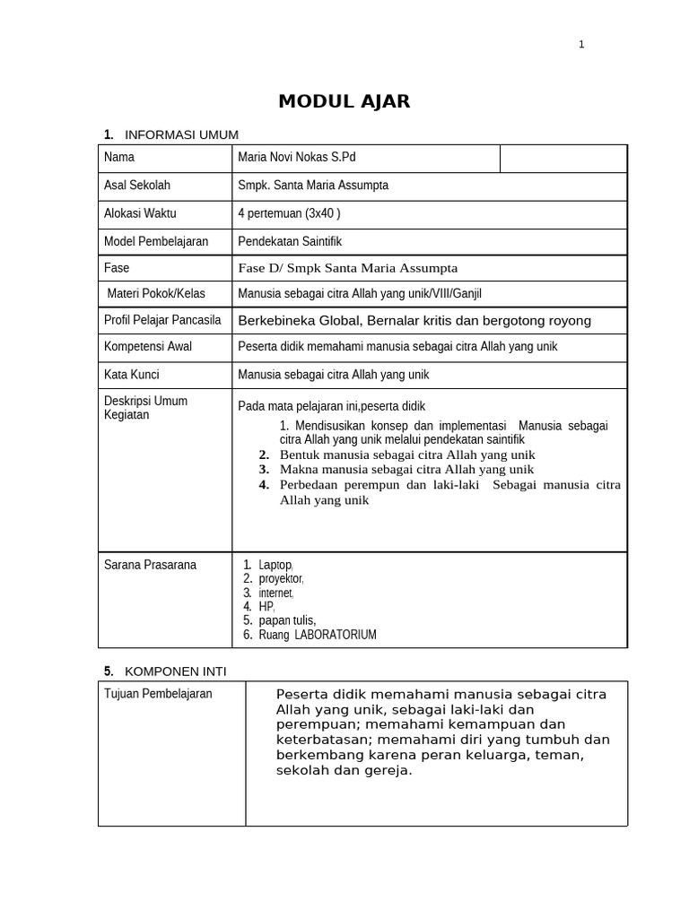 3 - FORMAT Modul Ajar | PDF