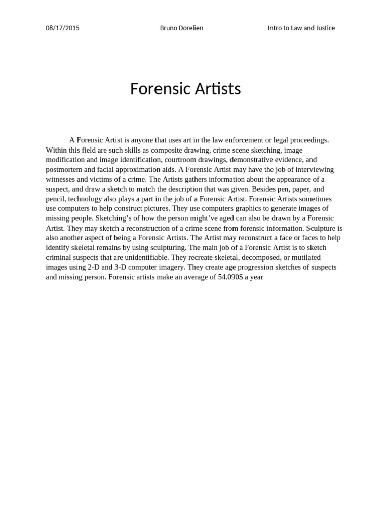 Overview of Forensic Artist Roles | PDF
