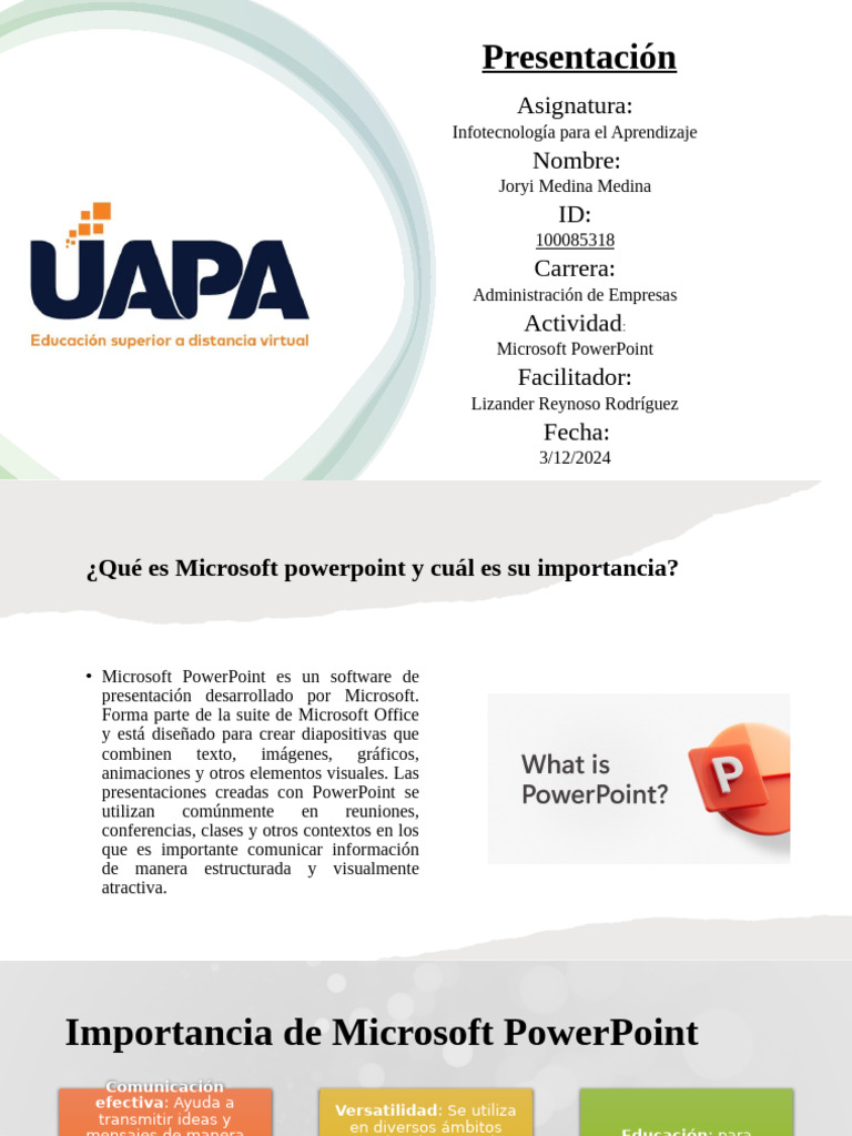 Importancia y Uso de Microsoft PowerPoint | PDF | Microsoft PowerPoint ...