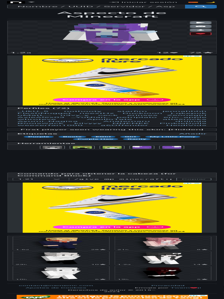 Aspecto de Minecraft NameMC | PDF