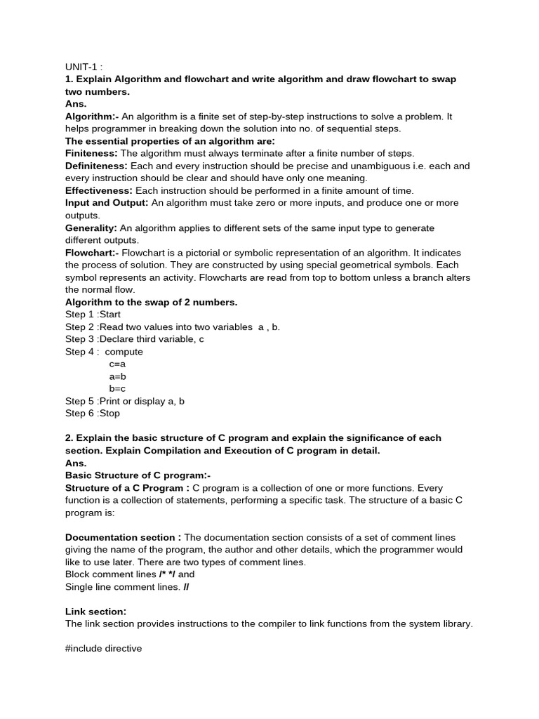 Unit 1 Essay Questions | PDF | Algorithms | Integer (Computer Science)