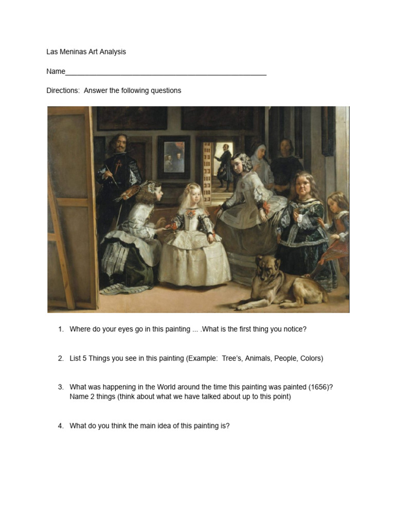 Las Meninas Art Analysis | PDF