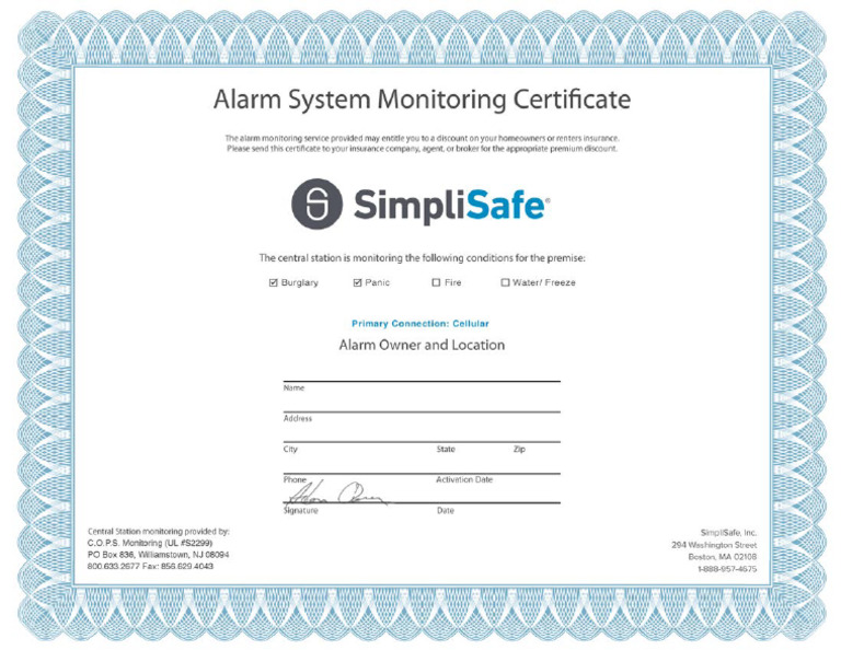 Alarm Certificate | PDF