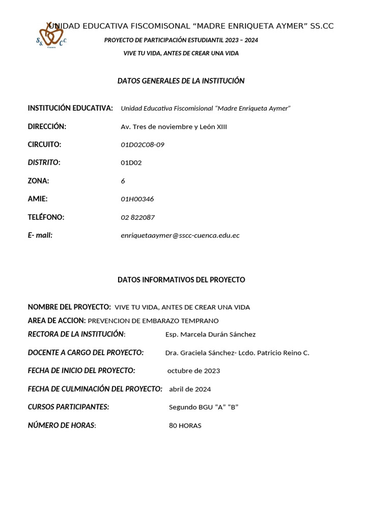 Proyecto Ppe | PDF | Educación sexual | Adolescencia