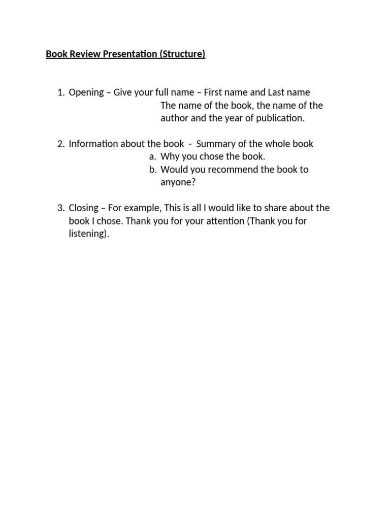 Book Review Presentation | PDF