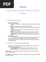 Class10 Human Eye Notes | PDF | Eye | Human Eye