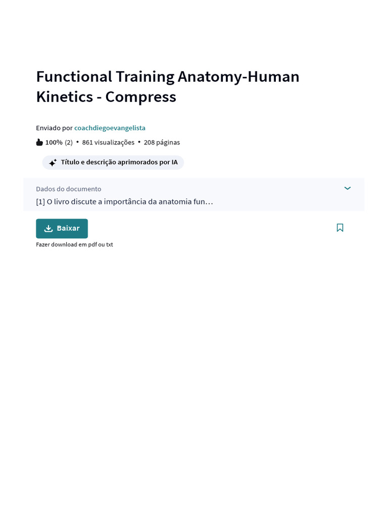 Functional Training Anatomy-Human Kinetics - Compress - PDF - Flexibilidade (Anatomia) - Joelho ...
