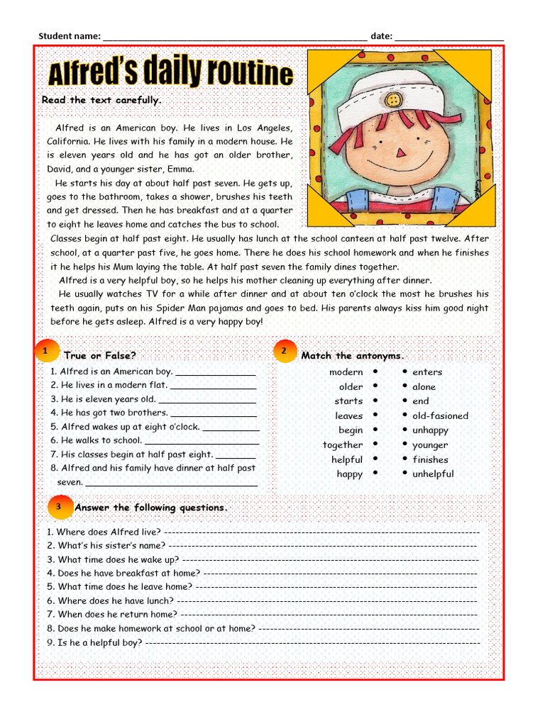 Seventh Grade Reading Comprehension | PDF