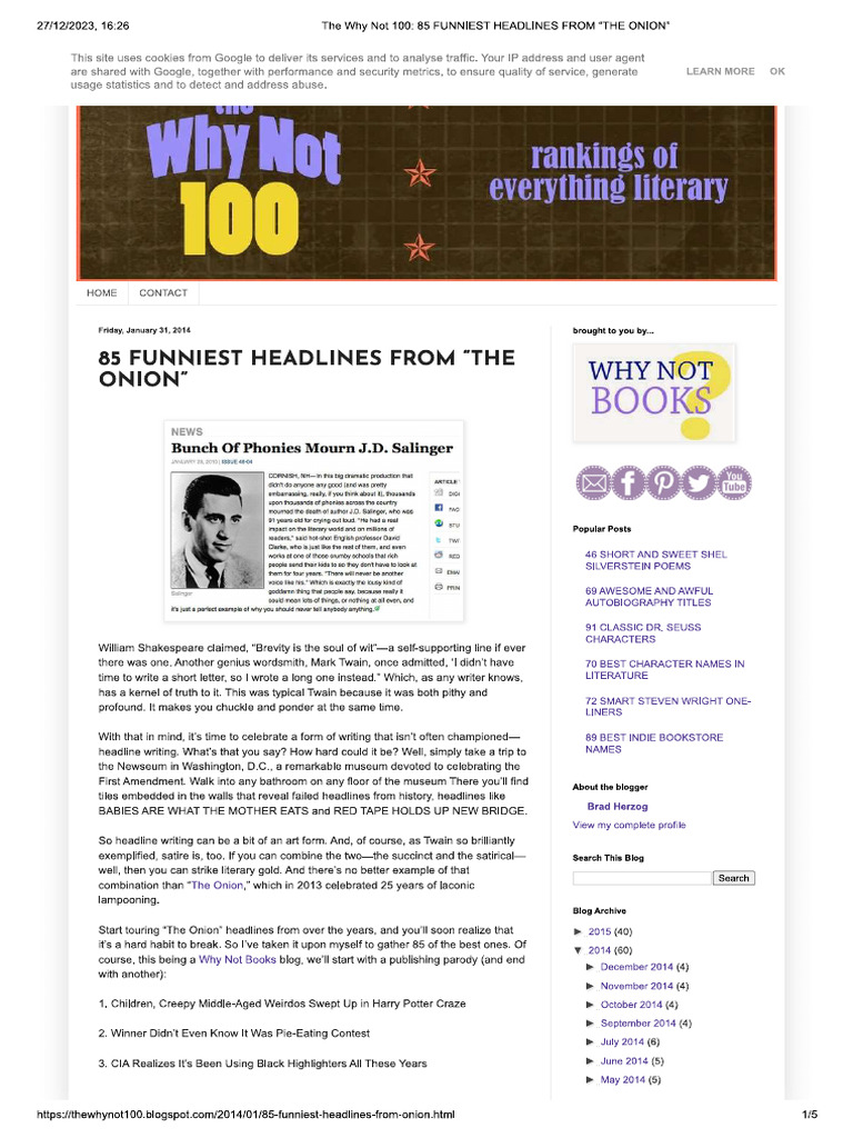 100 Onion Headlines | PDF